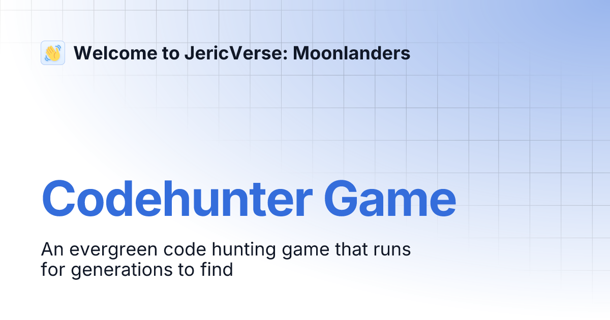 Codehunter Game | Welcome to JericVerse: Moonlanders